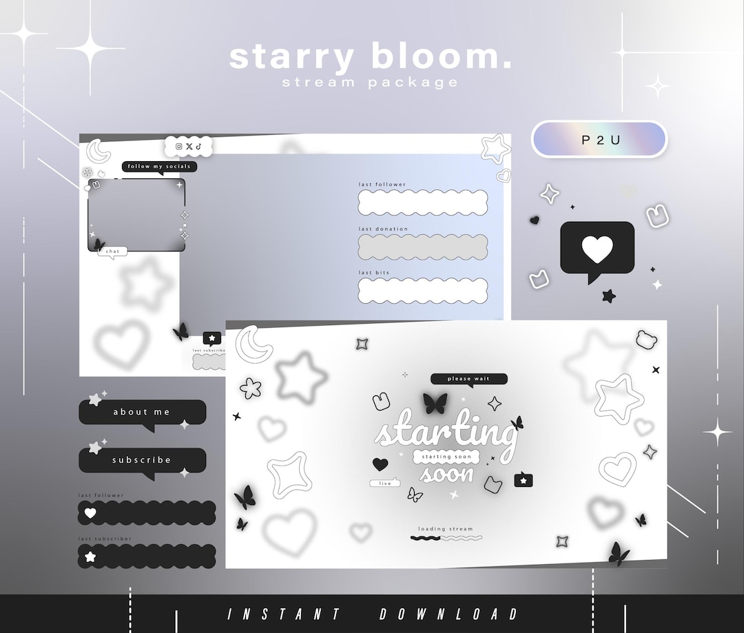 Starry Bloom - Twitch Pack - Animated Stream Pack - Streaming Scenes ...