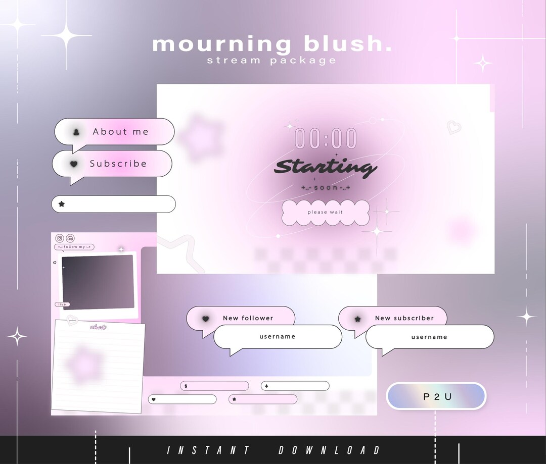 Mourning Blush - Twitch Pack - Animated Stream Pack - Streaming Scenes ...