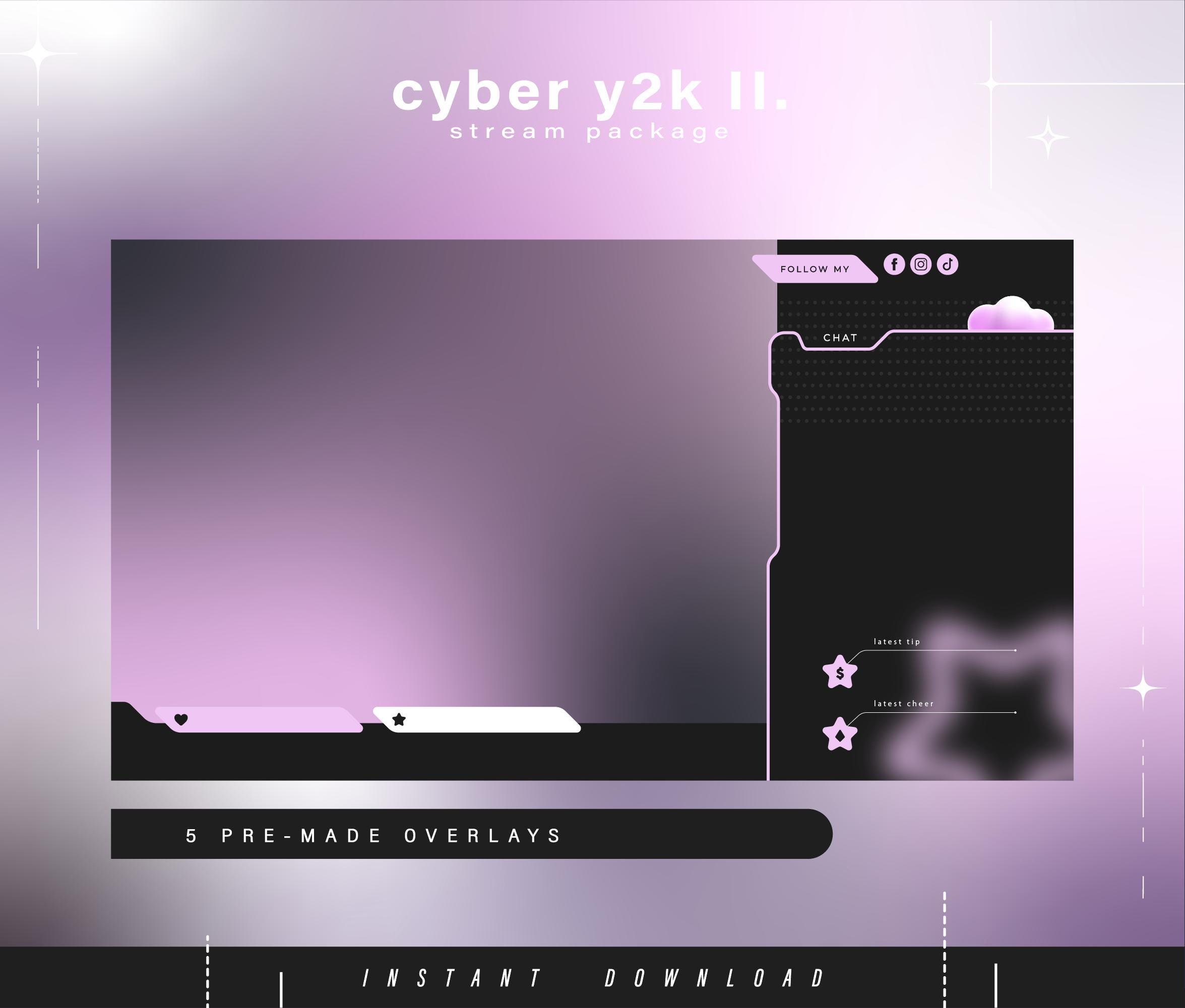 Cyber Y2k II - Twitch Pack - Animated Stream Pack - Streaming Scenes ...