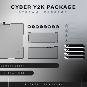 Cyber Y2k Twitch Pack - Animated Minimal Stream Pack - Streaming Scenes ...