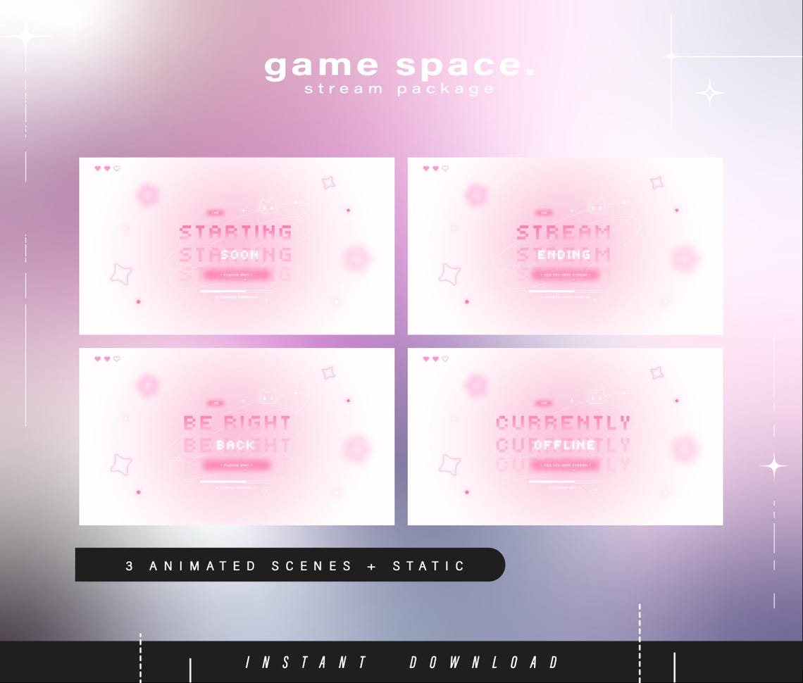 Game Space - Twitch Pack - Animated Stream Pack - Streaming Scenes ...