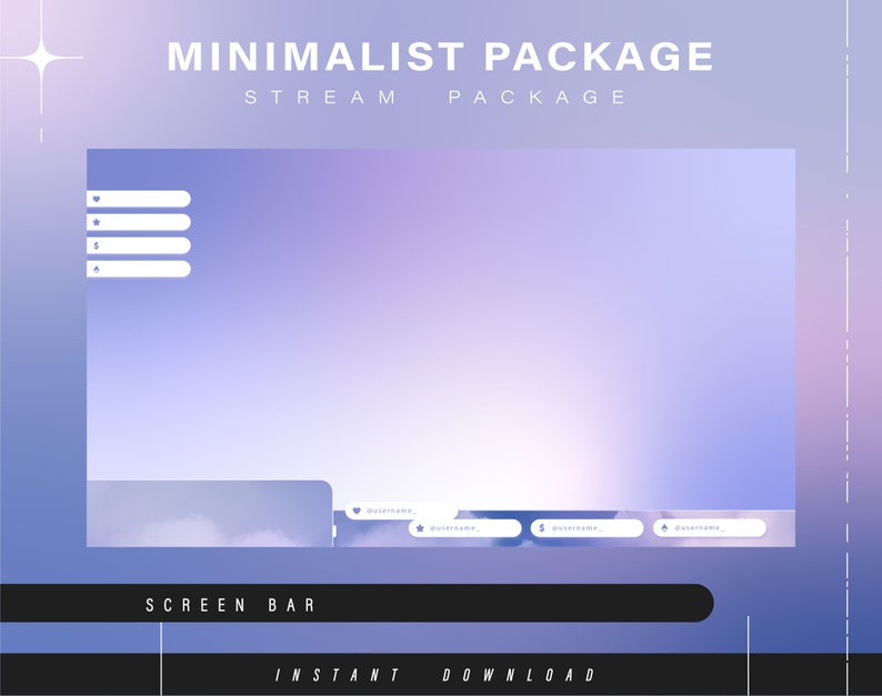 Minimal Twitch Pack - Animated Minimal Stream Pack - Streaming Scenes ...