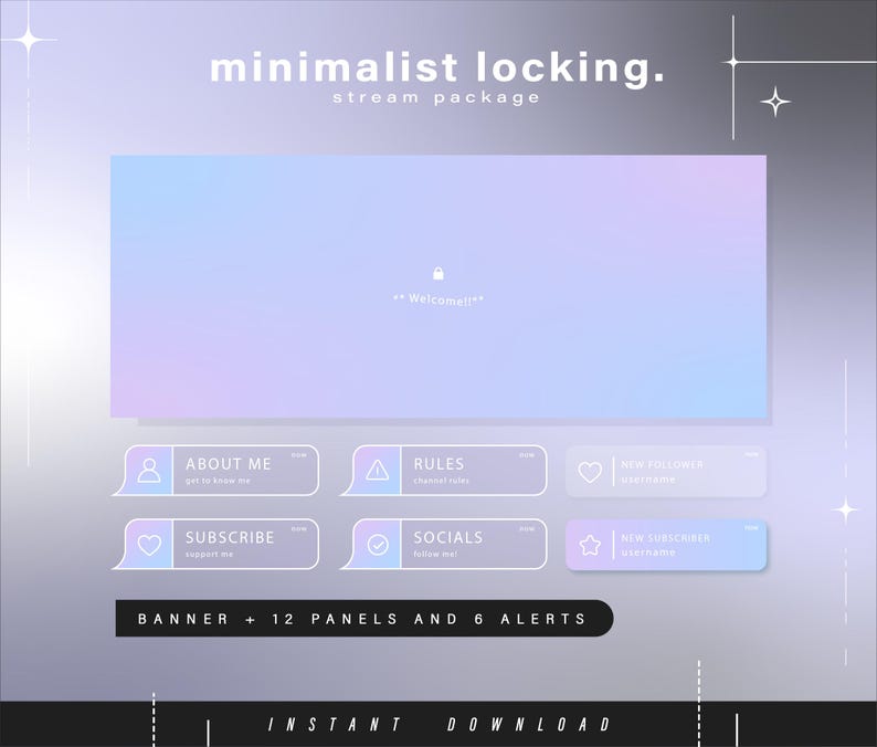 Minimal Twitch Pack - Animated Minimal Stream Pack - Streaming Scenes ...