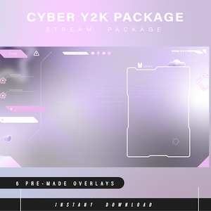 Cyber Y2k Twitch Pack - Animated Minimal Stream Pack - Streaming Scenes ...