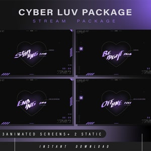 Cyber Y2k Twitch Pack - Animated Minimal Stream Pack - Streaming Scenes ...
