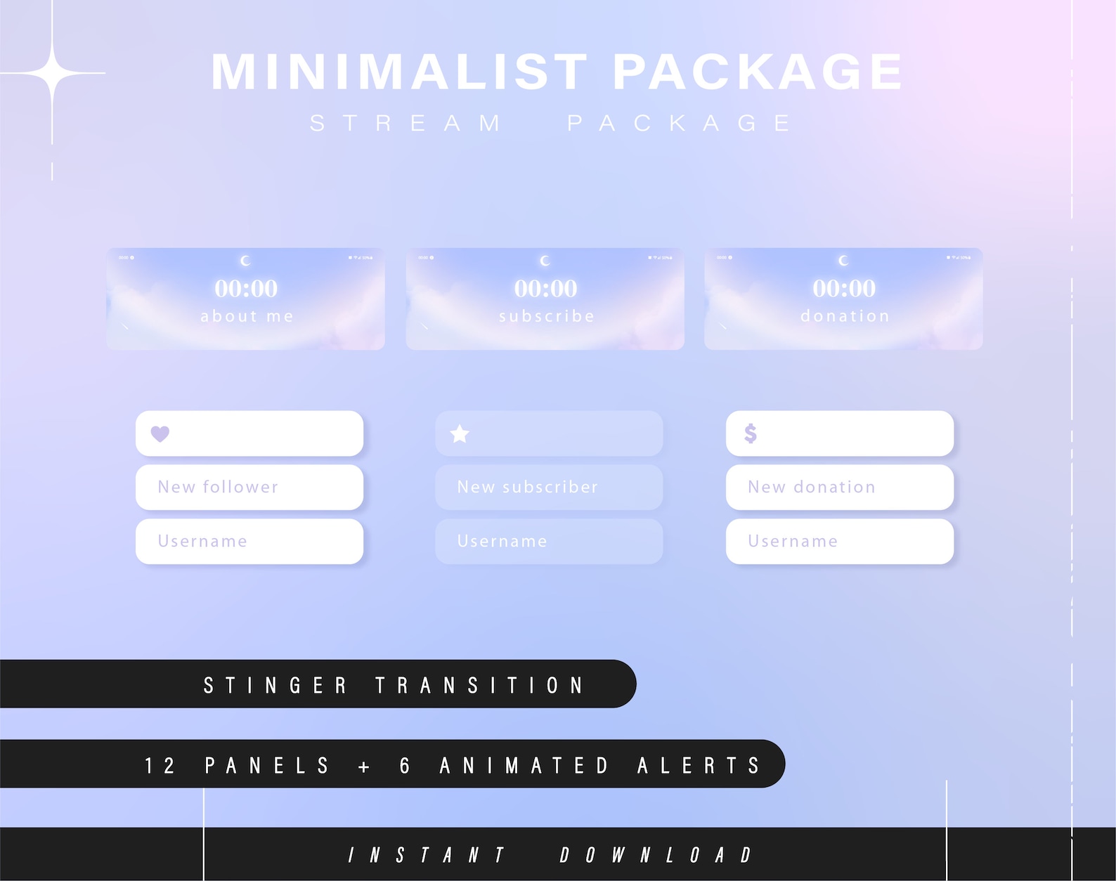 Minimal Twitch Pack - Animated Minimal Stream Pack - Streaming Scenes ...