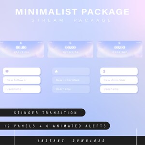 Minimal Twitch Pack - Animated Minimal Stream Pack - Streaming Scenes ...