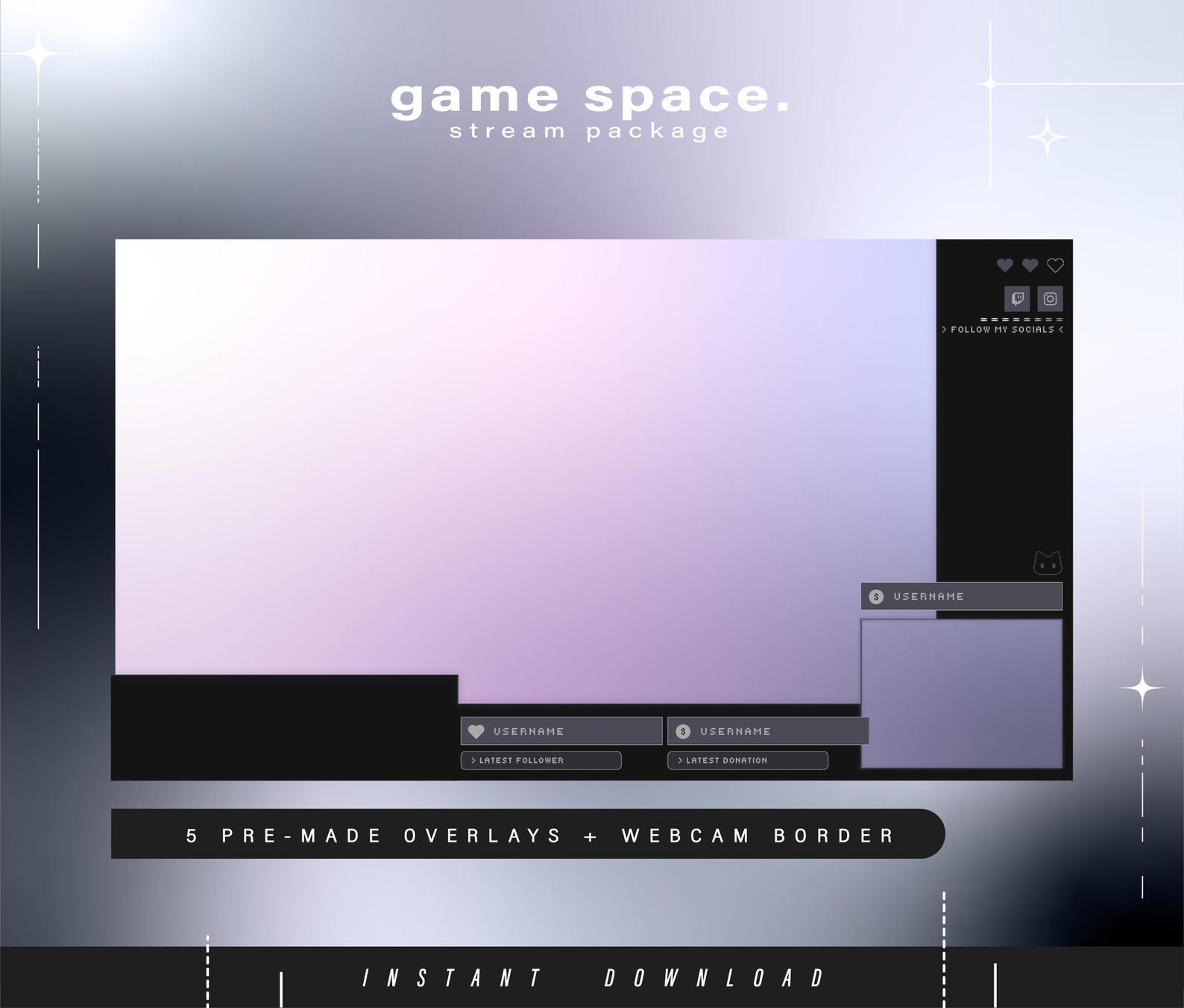 Game Space - Twitch Pack - Animated Stream Pack - Streaming Scenes ...