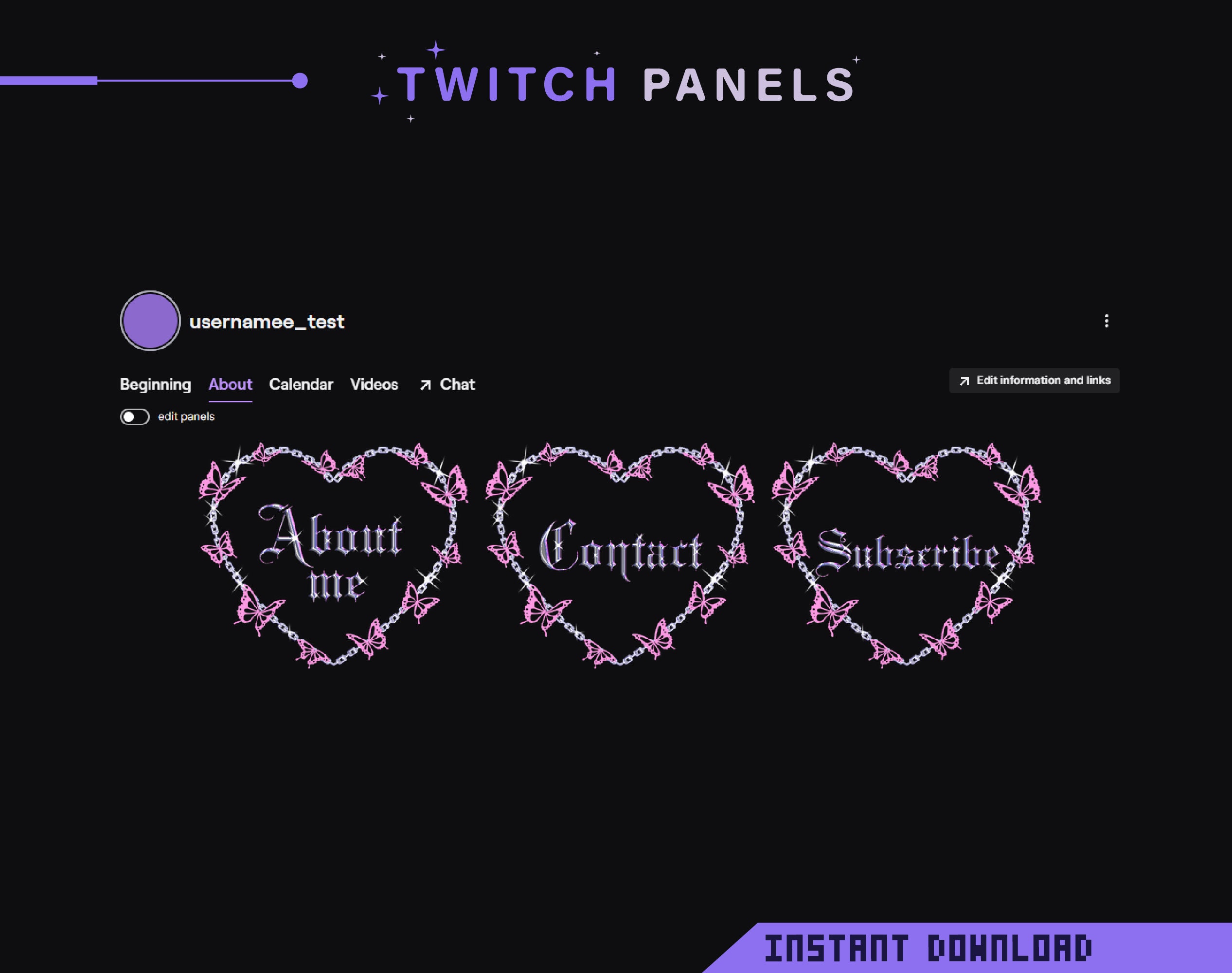 Stream Panels / Twitch Panels / Gothic Panels / Dark Panels / - Etsy
