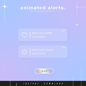 6x Animated Notification Alerts Animated Alerts for Twitch Aesthetic ...
