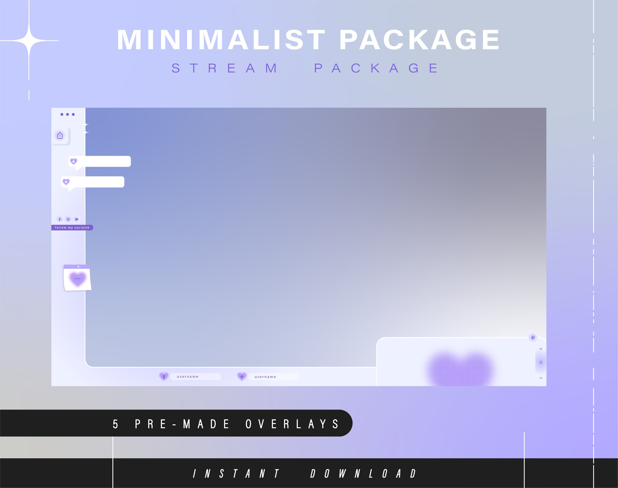 Minimal Twitch Pack Animated Minimal Stream Pack - Etsy Portugal