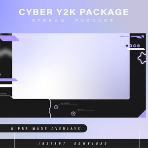Cyber Y2k Twitch Pack - Animated Minimal Stream Pack - Streaming Scenes ...