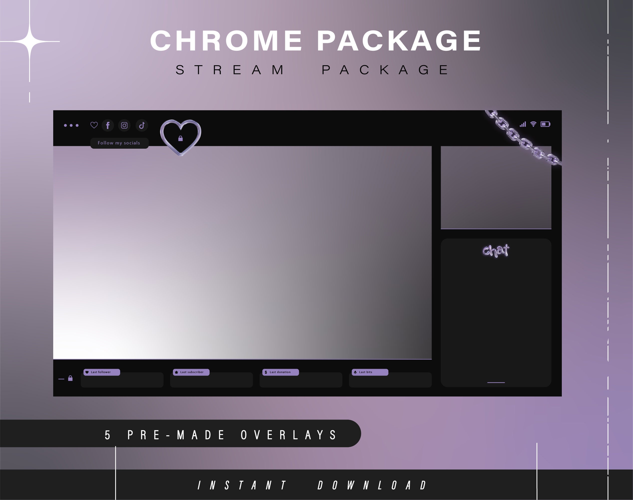 Gothic Chrome - Animated Minimal Stream Pack - Streaming Scenes ...