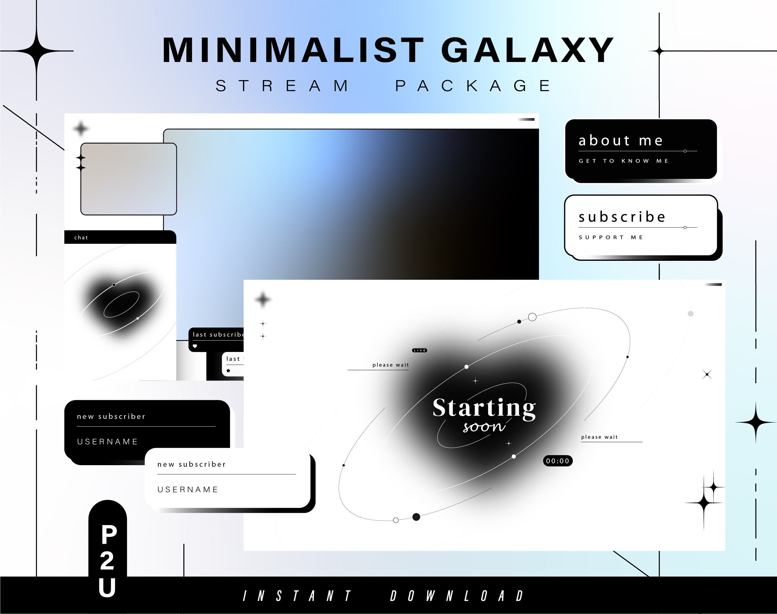 Minimal Twitch Pack Animated Minimal Stream Pack Stream Twitch ...