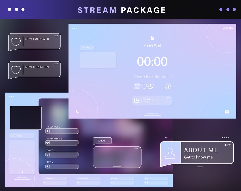 Minimal Twitch Pack Animated Minimal Stream Pack Streaming - Etsy
