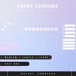 Fairy Chrome - Stream Package - Streaming Scenes - Twitch Overlay - Animated Screens - Twitch ...