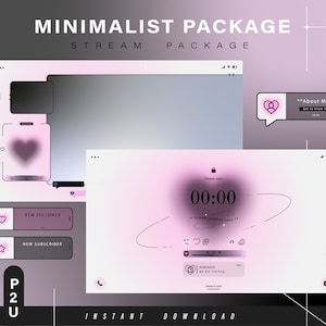 Minimal Twitch Pack Animated Minimal Stream Pack Streaming Scenes ...