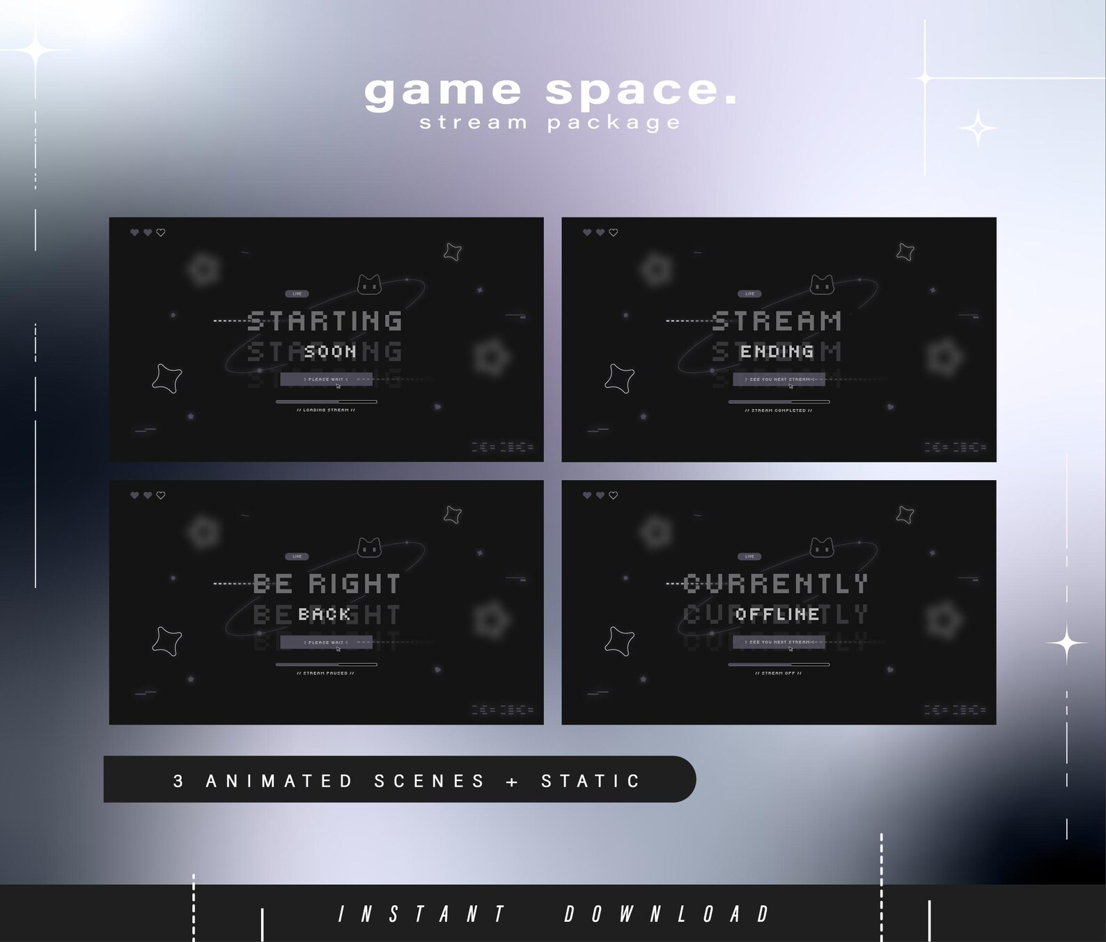 Game Space - Twitch Pack - Animated Stream Pack - Streaming Scenes ...