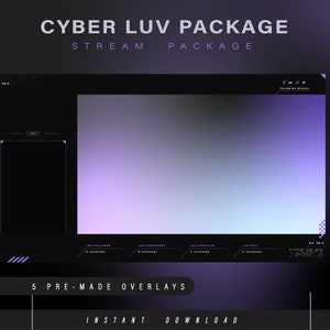 Cyber Y2k Twitch Pack - Animated Minimal Stream Pack - Streaming Scenes ...