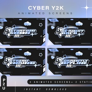 Cyber Y2k Animated Screens Animated Scenes for Twitch Aesthetic Screens ...