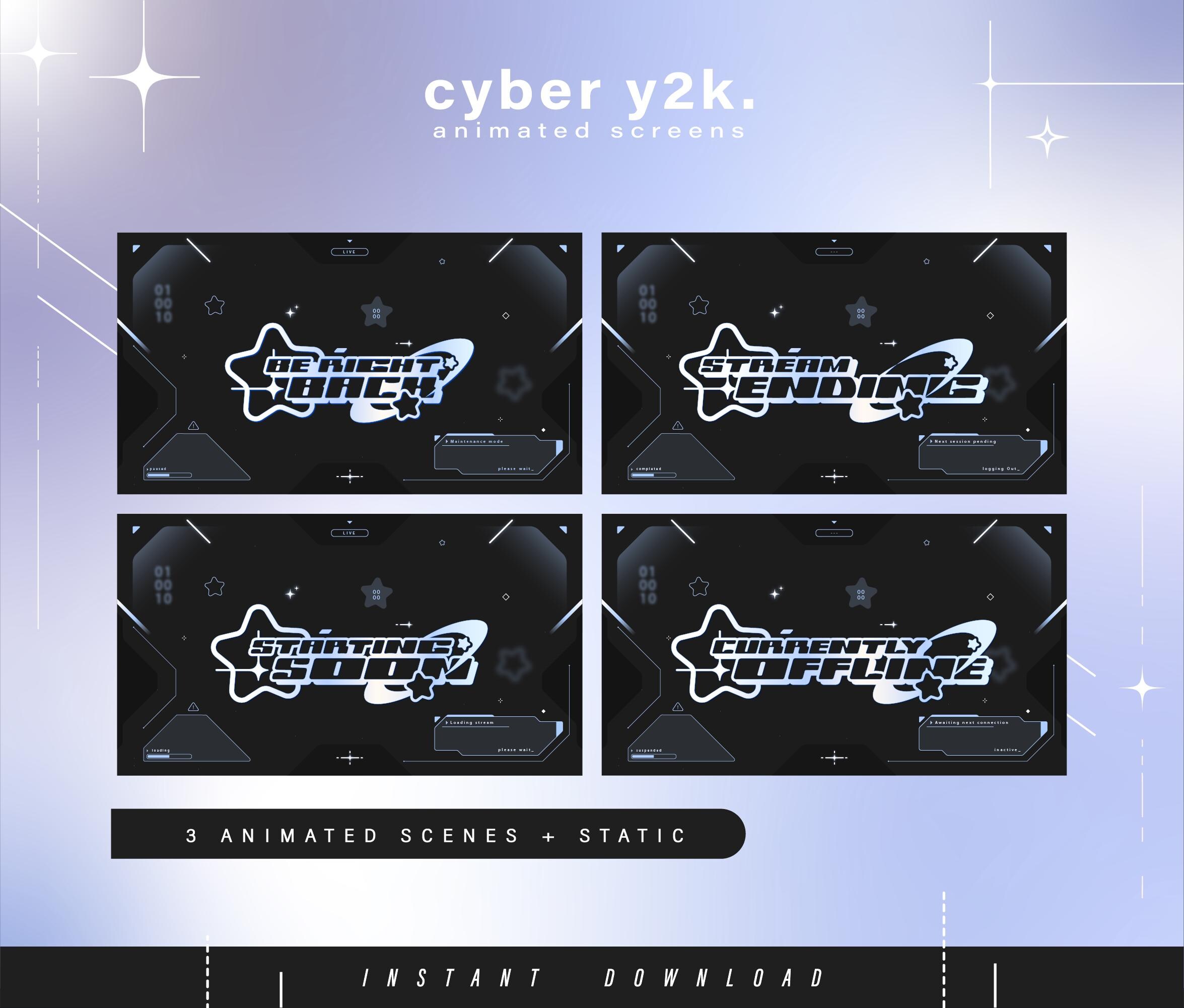 Cyber Y2k - Animated Screens - Animated Scenes for Twitch - Aesthetic ...