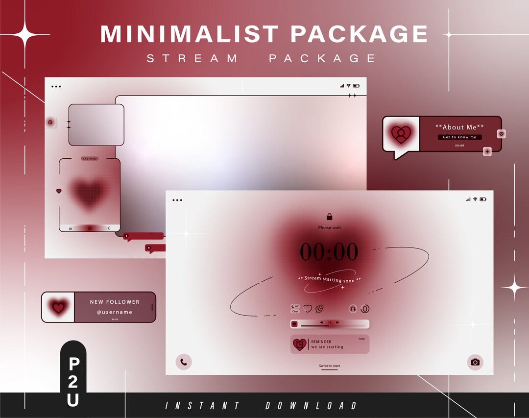 Minimal Twitch Pack Animated Minimal Stream Pack Streaming Scenes ...