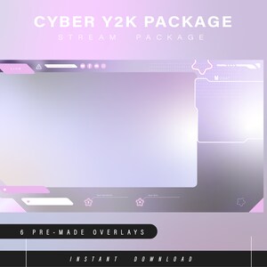 Cyber Y2k Twitch Pack - Animated Minimal Stream Pack - Streaming Scenes ...