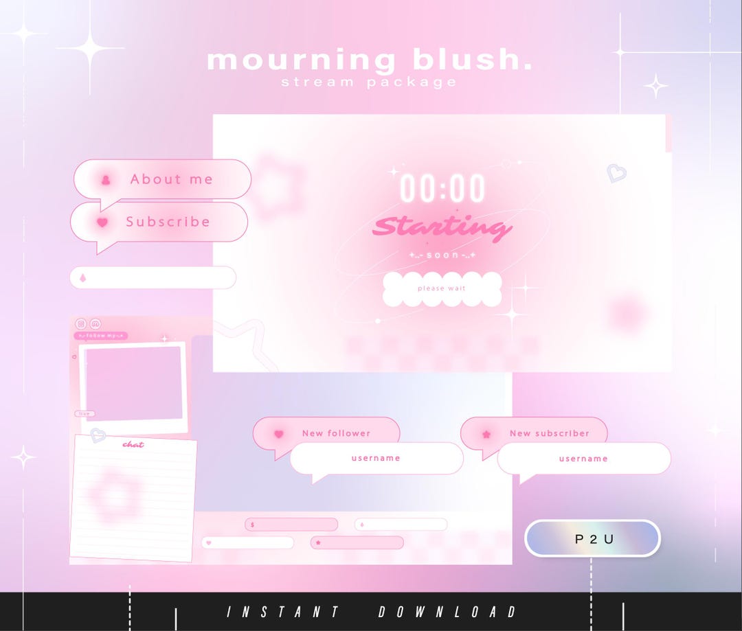 Mourning Blush - Twitch Pack - Animated Stream Pack - Streaming Scenes ...