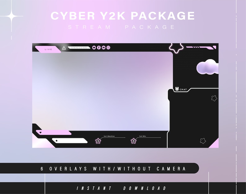 Bunny Cyber Y2k - Twitch Pack - Animated Stream Pack - Streaming Scenes ...