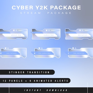 Bunny Cyber Y2k - Twitch Pack - Animated Stream Pack - Streaming Scenes ...