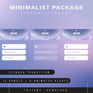 Minimal Twitch Pack - Animated Minimal Stream Pack - Streaming Scenes ...