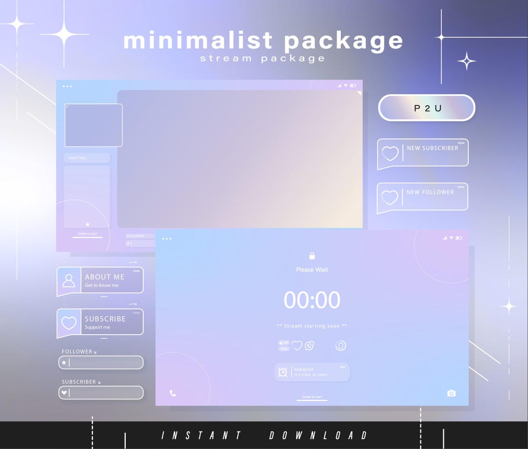 Minimal Twitch Pack - Animated Minimal Stream Pack - Streaming Scenes ...