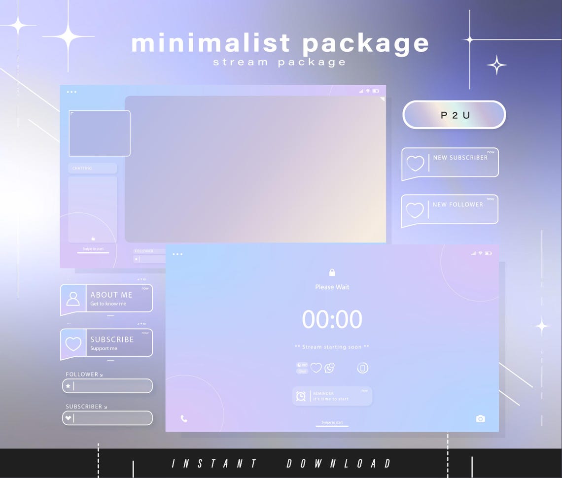 Minimal Twitch Pack - Animated Minimal Stream Pack - Streaming Scenes ...