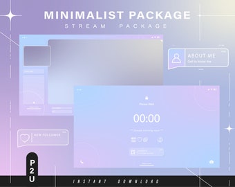 Minimal Twitch Pack Animated Minimal Stream Pack Streaming Scenes ...