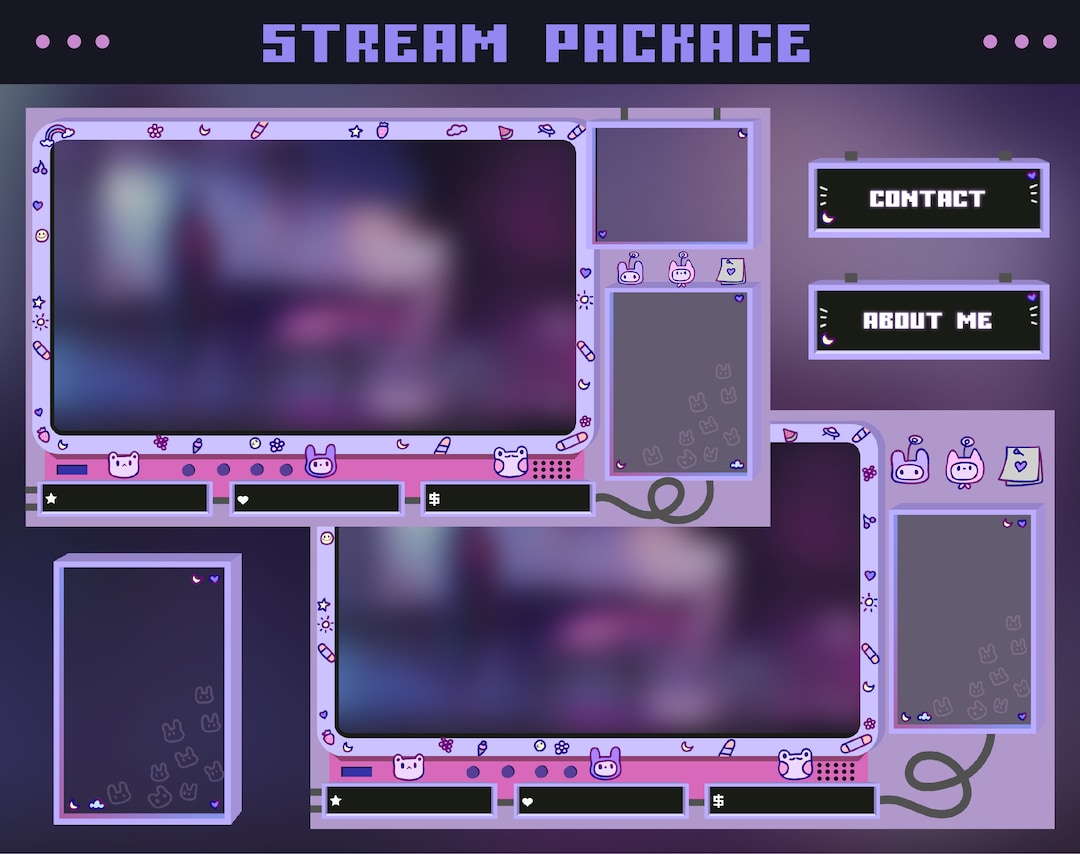 Stream Overlay Package / Theme Overlay Kawaii / Twitch Overlay ...