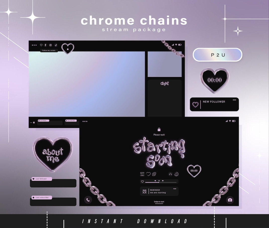 Gothic Chrome - Animated Minimal Stream Pack - Streaming Scenes ...