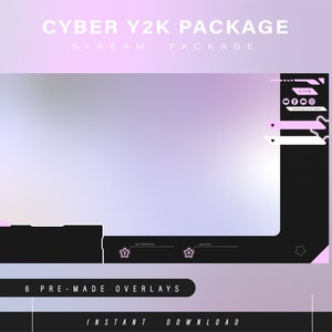 Cyber Y2k Twitch Pack - Animated Minimal Stream Pack - Streaming Scenes ...