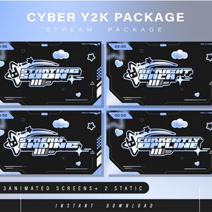 Bunny Cyber Y2k - Twitch Pack - Animated Stream Pack - Streaming Scenes ...
