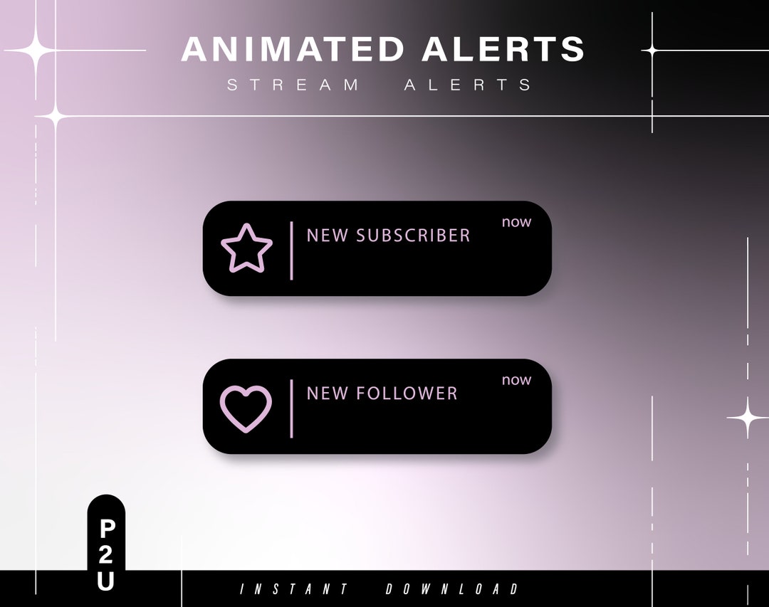6x Animated Notification Alerts Animated Alerts for Twitch Aesthetic ...