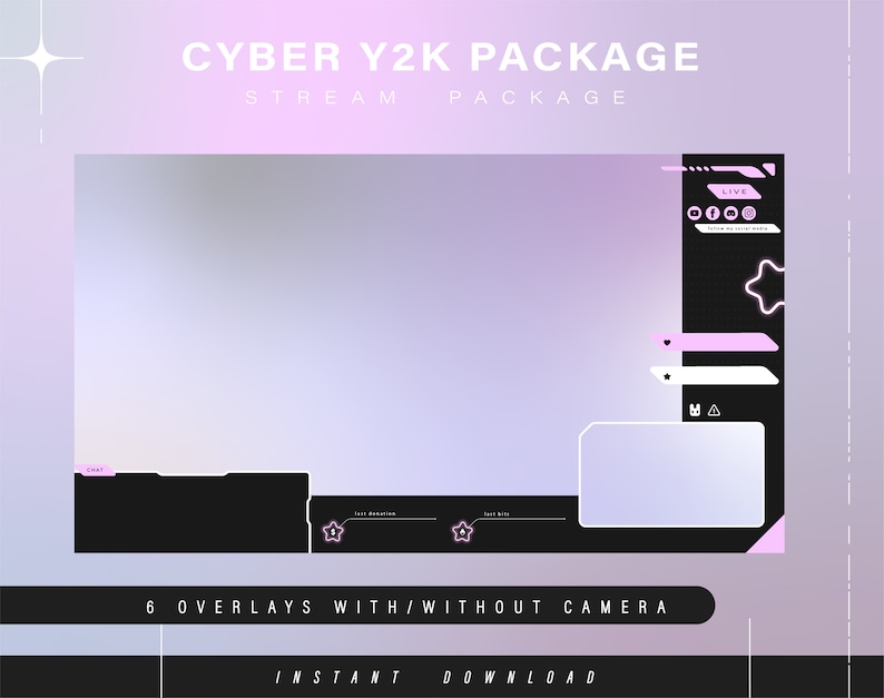 Bunny Cyber Y2k - Twitch Pack - Animated Stream Pack - Streaming Scenes ...