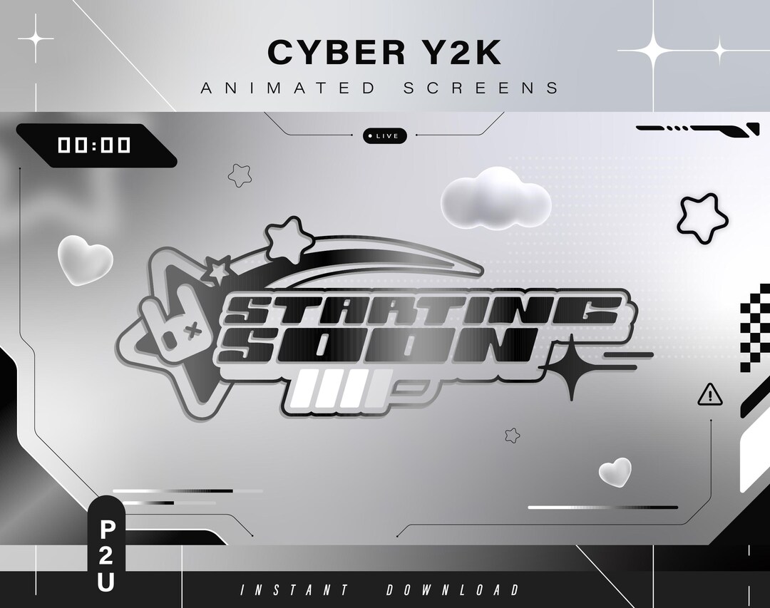 Cyber Y2k Animated Screens - Animated Scenes for Twitch - Aesthetic ...