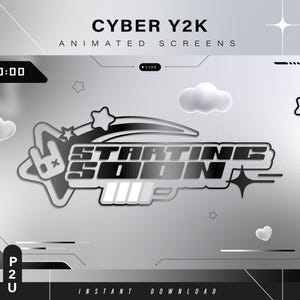 Cyber Y2k Animated Screens Animated Scenes for Twitch Aesthetic Screens Animated Screens Twitch ...