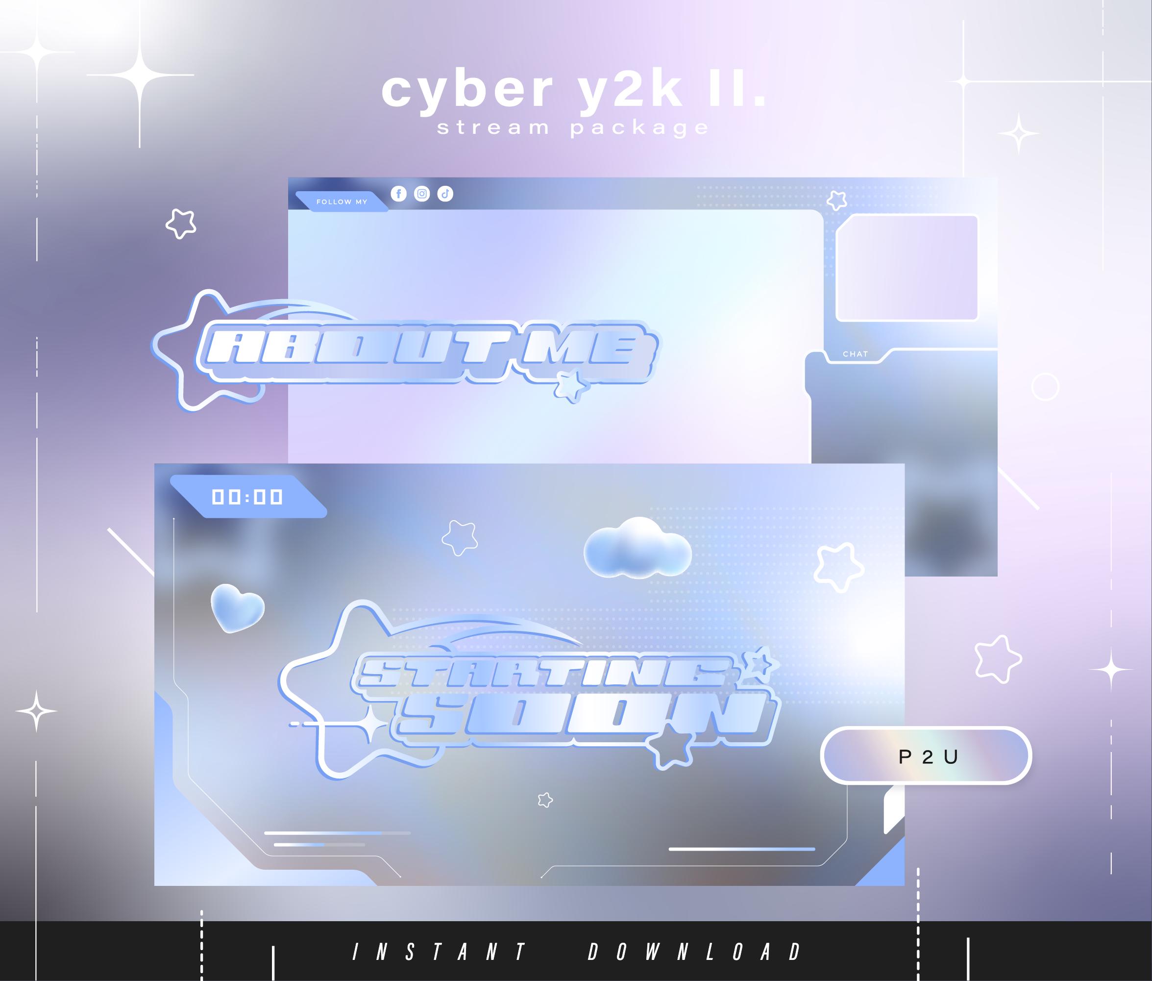 Cyber Y2k II - Twitch Pack - Animated Stream Pack - Streaming Scenes ...