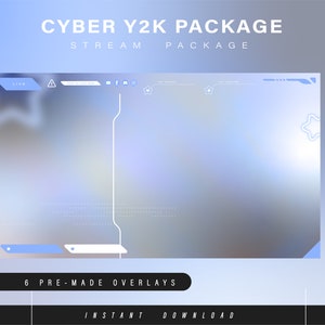 Cyber Y2k Twitch Pack - Animated Minimal Stream Pack - Streaming Scenes ...