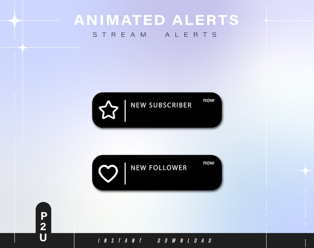 6x Animated Notification Alerts Animated Alerts for Twitch Aesthetic ...