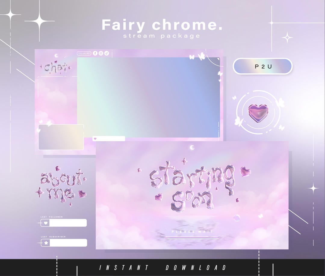 Fairy Chrome - Stream Package - Streaming Scenes - Twitch Overlay - Animated Screens - Twitch ...