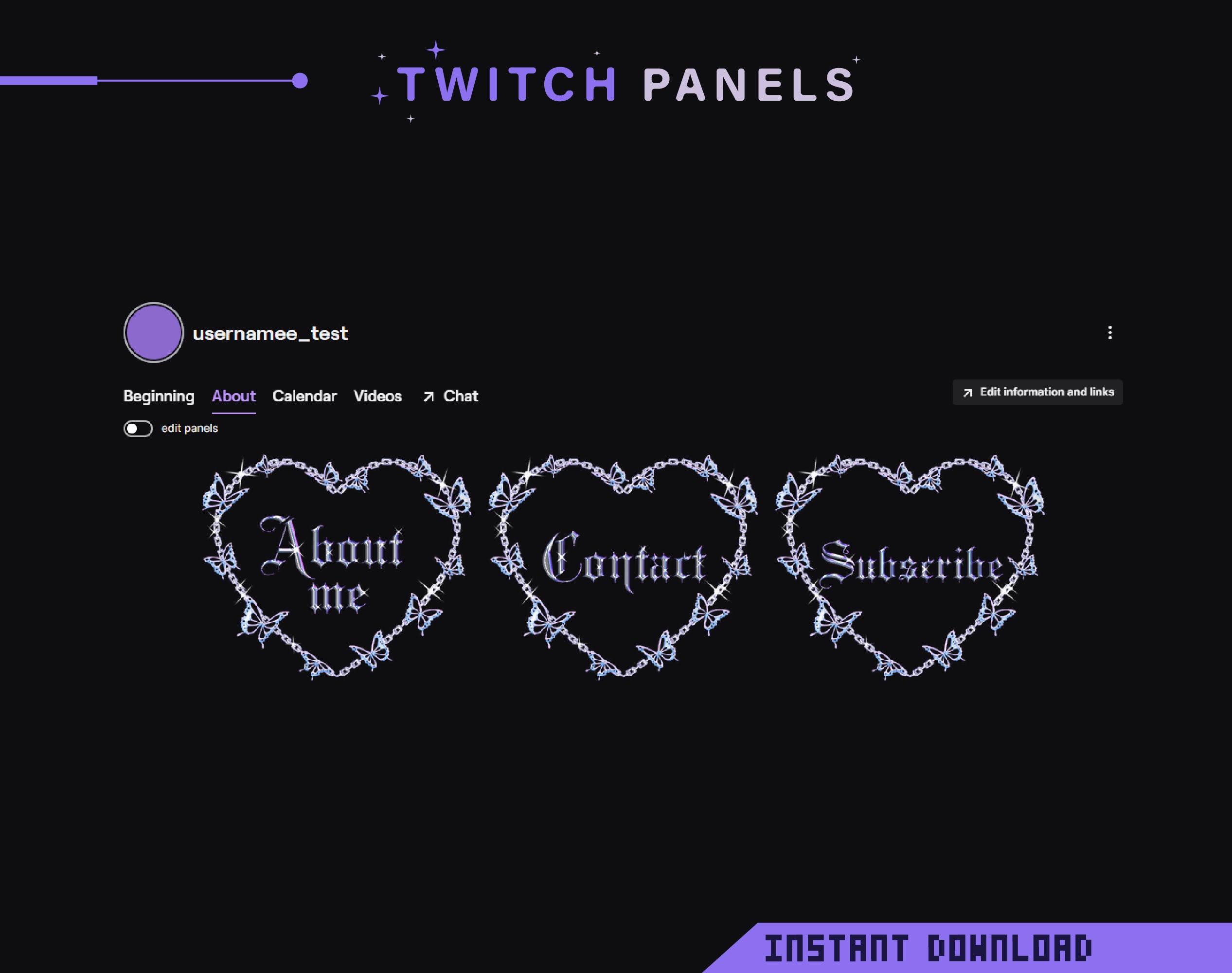 Stream Panels / Twitch Panels / Gothic Panels / Dark Panels / - Etsy