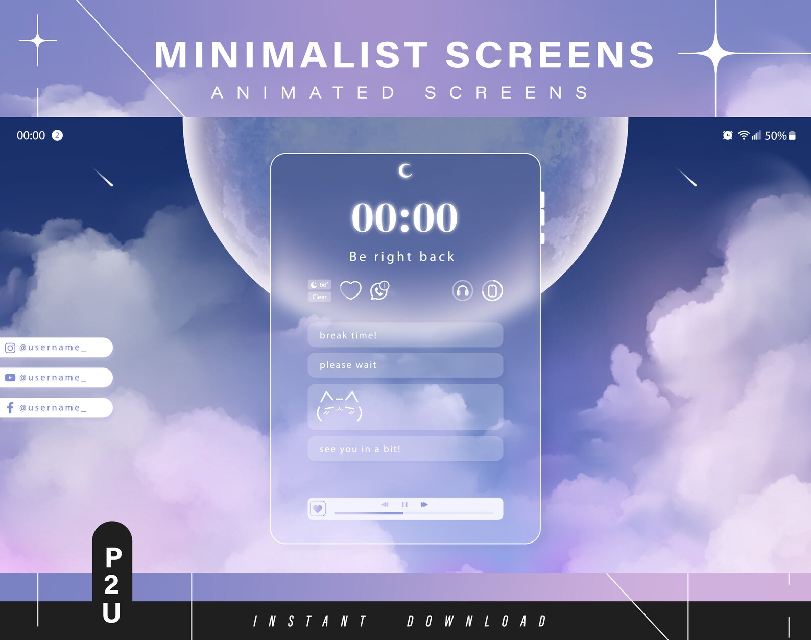 Minimalist Animated Screens - Animated Scenes for Twitch - Aesthetic ...