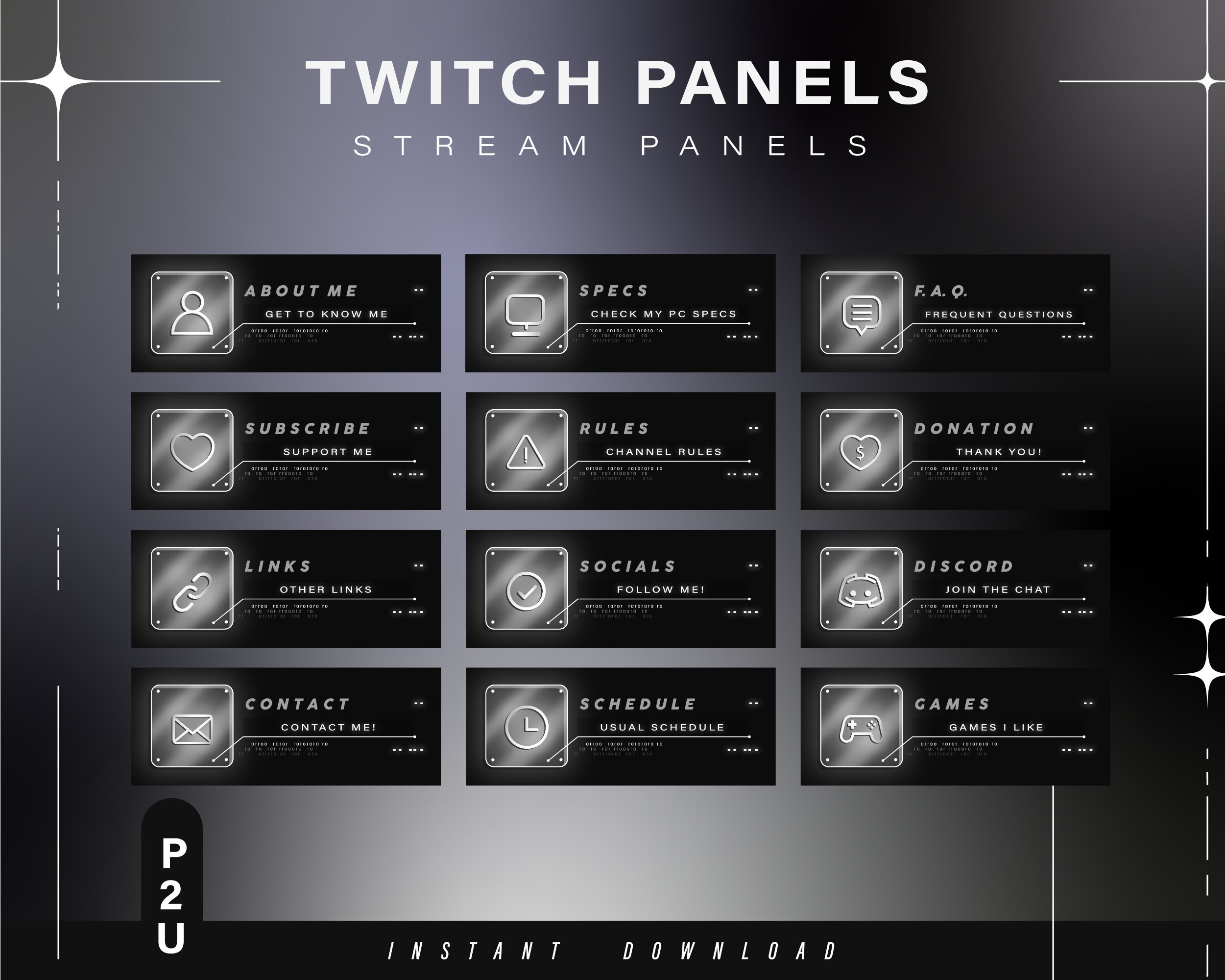 Cyber Panels for Twitch Cyber Panels Twitch Panels Panels Aesthetic ...