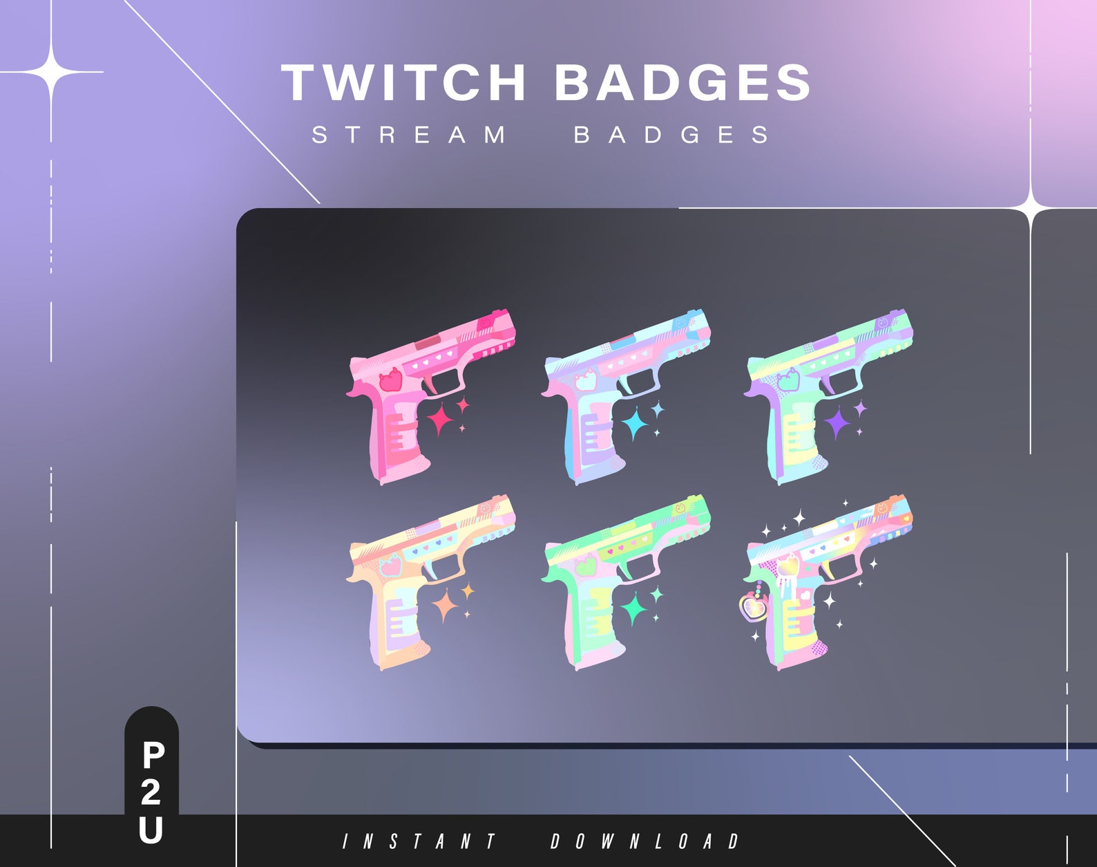 Twitch Bit Badges / Cute / Premade / Twitch Sub Badges / - Etsy